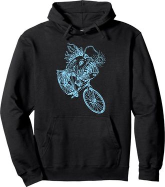 Seembo Anglerfish Radfahren Fahrrad Biker Lustig Fisch Biking Bike Pullover Hoodie