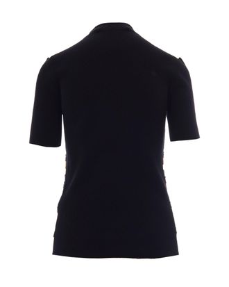 Marni Womens Short-Sleeve 3d Wave Sweater Black Virgin Wool Jumpers