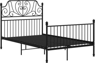 vidaXL Bettgestell Schwarz Metall 120x200 cm Vidaxl