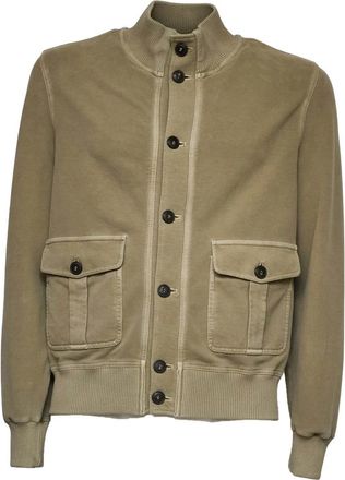 Circolo 1901 Homme, Pulls, Vert, Taille: L Bomber en molleton