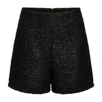 Bruuns Bazaar Schwarze Glitzer-Shorts mit R&uuml;ckenrei&szlig;verschluss - - Shorts - Damen - Schwarzk - S