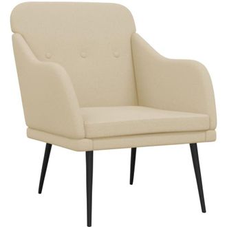 vidaXL vidaXL Fauteuil Cr&egrave;me 63x76x80 cm Tissu
