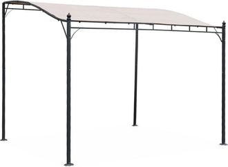 Sweeek Pergola adoss&eacute;e 3x2.5m - Brestum - Toile beige - Pergola murale