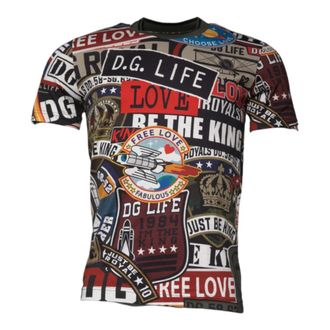 Dolce & Gabbana T-Shirt mit Grafikprint und Rundhalsausschnitt - - Tops - Herren - Mehrfarbig - L