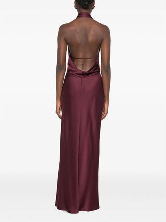 SIMKHAI Draped Halter Dress - Purple