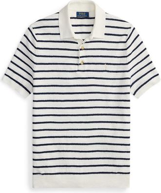 Ralph Lauren Strick-Poloshirt mit Ringelstreifen und Pony-Stickerei in