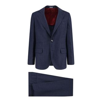 Brunello Cucinelli Homme, Costumes, Bleu, Taille: S Single Breasted Suit