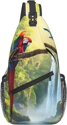 Generic Rainforestparrot Sac &agrave; bandouli&egrave;re de voyage pour homme Sac &agrave; dos de randonn&eacute;e