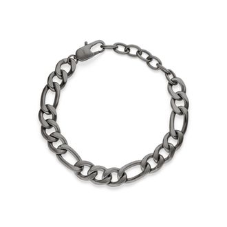 s.Oliver Herren Bracelet - Armband aus geb&uuml;rstetem Edelstahl - IP Gun - Figaro verstellbar bis 22 cm - wasserfest & hautfreundlich