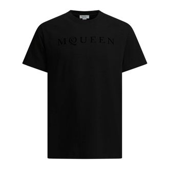 Alexander McQueen Flocked Logo T-shirt - - Tops - Herren - Schwarzk - S
