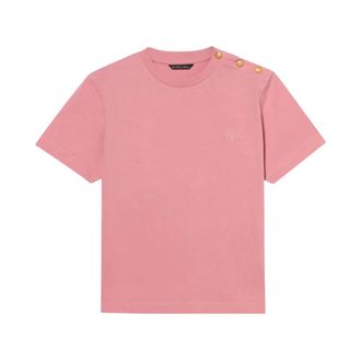 Brooks Brothers Femme, Tops, Rose, Taille: 36 FR T-shirt en coton avec logo brod&eacute;