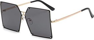 Generic Lunettes de soleil carrées sans monture à large monture, lunettes de vacances en plein air pour hommes (couleur : C, taille : moyen) 2026, C, Taille u