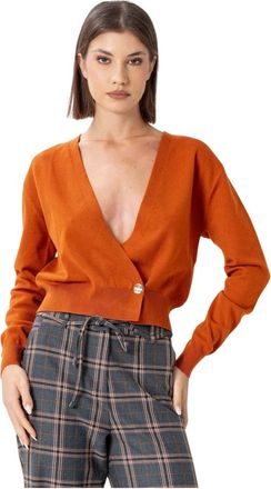 Kocca Femme, Pulls, Orange, Taille: 42 FR Cardigan Chic &agrave; Encolure D&eacute;gag&eacute;e