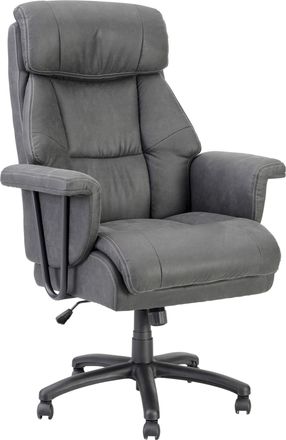 MID.YOU Mid.you Chefsessel, Schwarz, Kunststoff, Textil, Drehkreuz, 84x120-128x85 cm, Sitzfl&auml;che 360&deg; drehbar, Arbeitszimmer, B&uuml;rost&uuml;hle, Drehst&uuml;hle