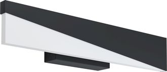 Eglo LED Wandleuchte Isidro, Wandlampe für innen, Wandbeleuchtung aus Metall in schwarz und Kunststoff in satiniert, Wohnzimmerlampe, Flur-Lampe warmweiß