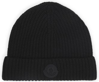Moncler Homme, Accessoires, Noir, Taille: ONE Size Cotton Beanie