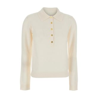 Elisabetta Franchi Wei&szlig;e Button-Up Strickjacke mit Breitem Kragen - - Knitwear - Damen - Wei&szlig; - M