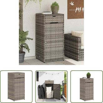 vidaXL vidaXL Au&szlig;enaufbewahrung - Gartenschrank Grau 55x55x111 cm Poly Rattan
