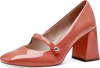 Tamaris Damen Pumps mit Riemchen Vegan Blockabsatz; ORANGE/orange; 40