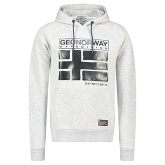 Geographical Norway Sweat &agrave; capuche pour homme &agrave; manches longues mod&egrave;le GARICE - Couleur Gris Melange Taille S, Gris, m&eacute;lange, S