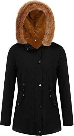 Generic Veste dhiver chaude et &eacute;paisse &agrave; capuche pour femme, Noir, XL