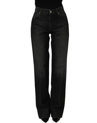 Dolce & Gabbana Womens Black Cotton Stretch Straight Denim Jeans Polyester Elastane Clothing