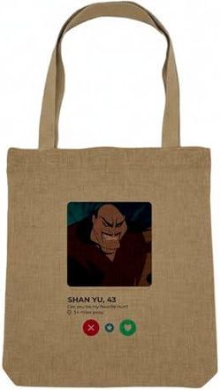 Fabulous Sac Shopping Tote Bag Aspect Lin - Shan Yu Chine R&eacute;seau Social Rencontre Amour - Sac de Courses Toile Epaisse 360g Beige Naturel Cabas Port&eacute; Epaule So