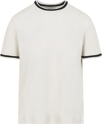 Max Mara Femme, Tops, Beige, Taille: 36 FR Nordica Striped Knit T-Shirt