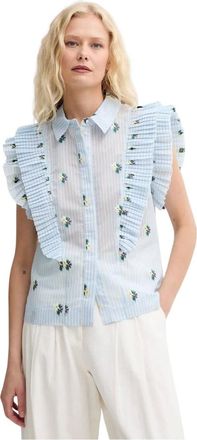 Munthe Femme, Blouses et Chemises, Bleu, Taille: 44 FR Chemises