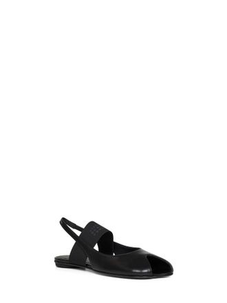 Maison Margiela Womens Black Anatomic Numeric Slingbacks Calf Leather Ballerina Shoes