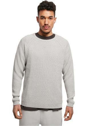 Urban Classics Herren Sweatshirt Ribbed Raglan Sweater lightasphalt XXL