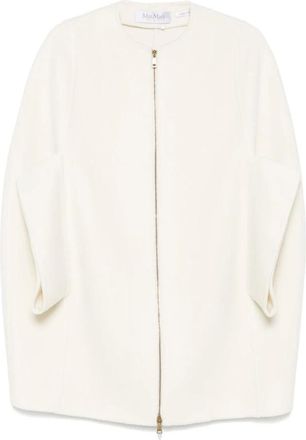 Max Mara Femme, Vestes, Blanc, Taille: 36 FR Placido Cape