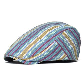 Generic Casquettes gavroche en denim d&eacute;lav&eacute; &agrave; rayures, style r&eacute;tro, boulanger, d&eacute;contract&eacute;es for hommes Pour lautomne et lhiver(Color 2)