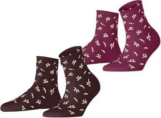 Esprit Twig W SSO Coton Fantaisie Chaussettes, Rouge Tibetan Red Cerise 0110, 35-38 (Lot de 2) Femme