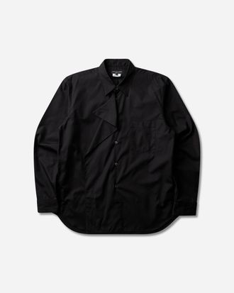 Comme Des Gar&ccedil;ons Men s Asymmetric Draped-Panel Shirt Black