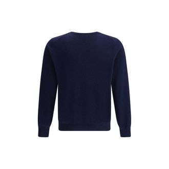 Brunello Cucinelli Mens Blue Cashmere Sweater Clothing