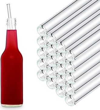 Halm HALM 50x 27 cm Glasstrohhalme für die Gastronomie - perfekt für Kukki Cocktail Flaschen Strohhalme aus Glas Glastrinkhalme