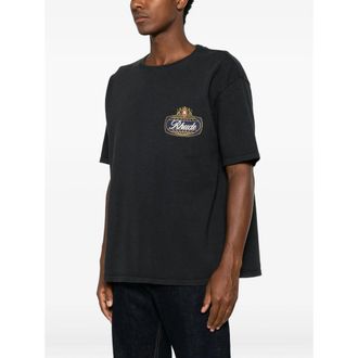 Rhude Logo-Embroidered T-Shirt - Black