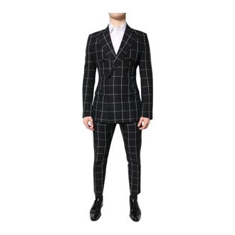 Dolce & Gabbana Luxuri&ouml;ser Schwarzer Seidenanzug - - Suits - Herren - Schwarzk - M