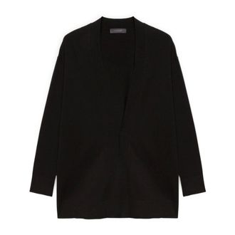 Elena Miro Femme, Pulls, Noir, Taille: 40 FR Cardigan en Viscose Ouvert