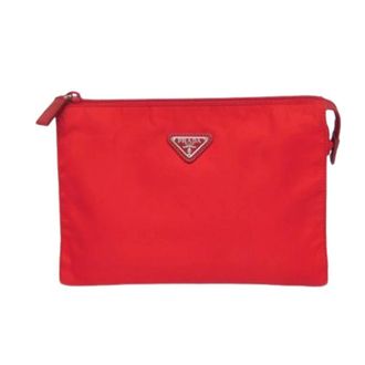 Prada Pre-owned Vela 1N1725 Pouch - Femme - Pre-owned - Rouge - Taille: ONE Size