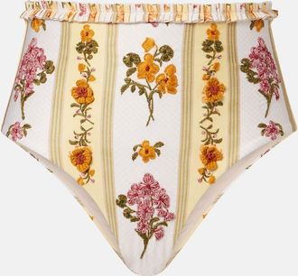 Agua Bendita Culotte de bikini brod&eacute;e &agrave; fleurs