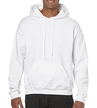 Gildan Sweat-shirt Homme - Gildan Adult 50/50 Cotton/Poly. Hooded Sweat - Blanc (White) - FR : Small (Taille fabricant : Small)
