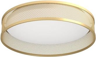 Eglo LED Deckenlampe Luppineria, runde Deckenleuchte, Aufbauleuchte f&uuml;r Flur und Wohnzimmer, Flurlampe aus Metall in Messing und Kunststoff in Wei&szlig;, warmwe