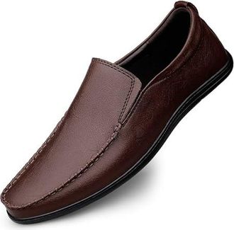 Generic Mocassins for Hommes Chaussures Bout Rond en Cuir v&eacute;g&eacute;talien Respirant Mocassins Chaussures Talon Plat Flexible Anti-d&eacute;rapant Mariage Marche Slip-ons(