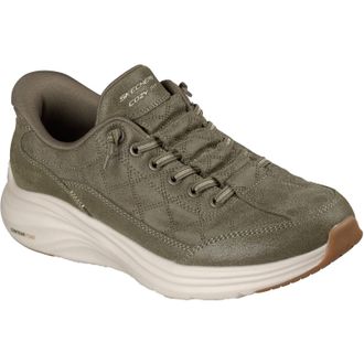 Skechers Contour Foam - Bequeme Passform Leder/Polyester Damen Sneaker Oliv