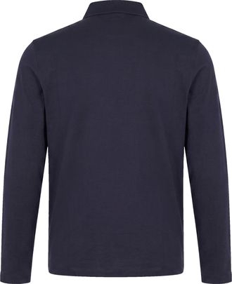 Emporio Armani Long-Sleeved Jersey Polo Shirt - Navy