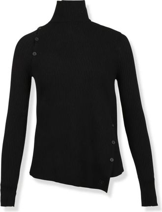 Courr&egrave;ges Femme, Pulls, Noir, Taille: 40 FR Pull Oblique Boutonn&eacute;