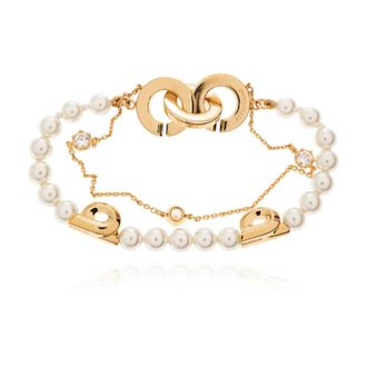 Ferragamo Pearl Gancini Double Strand Armband - - Accessories - Damen - Gelb - ONE SIZE