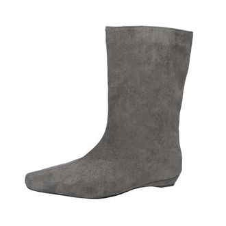 Generic Bottines &agrave; mollet large pour femme - Style &eacute;l&eacute;gant - Couleur unie - Bout pointu - Talon bas - D&eacute;contract&eacute; - Confortable - &Agrave; enfiler - Pour la marche e